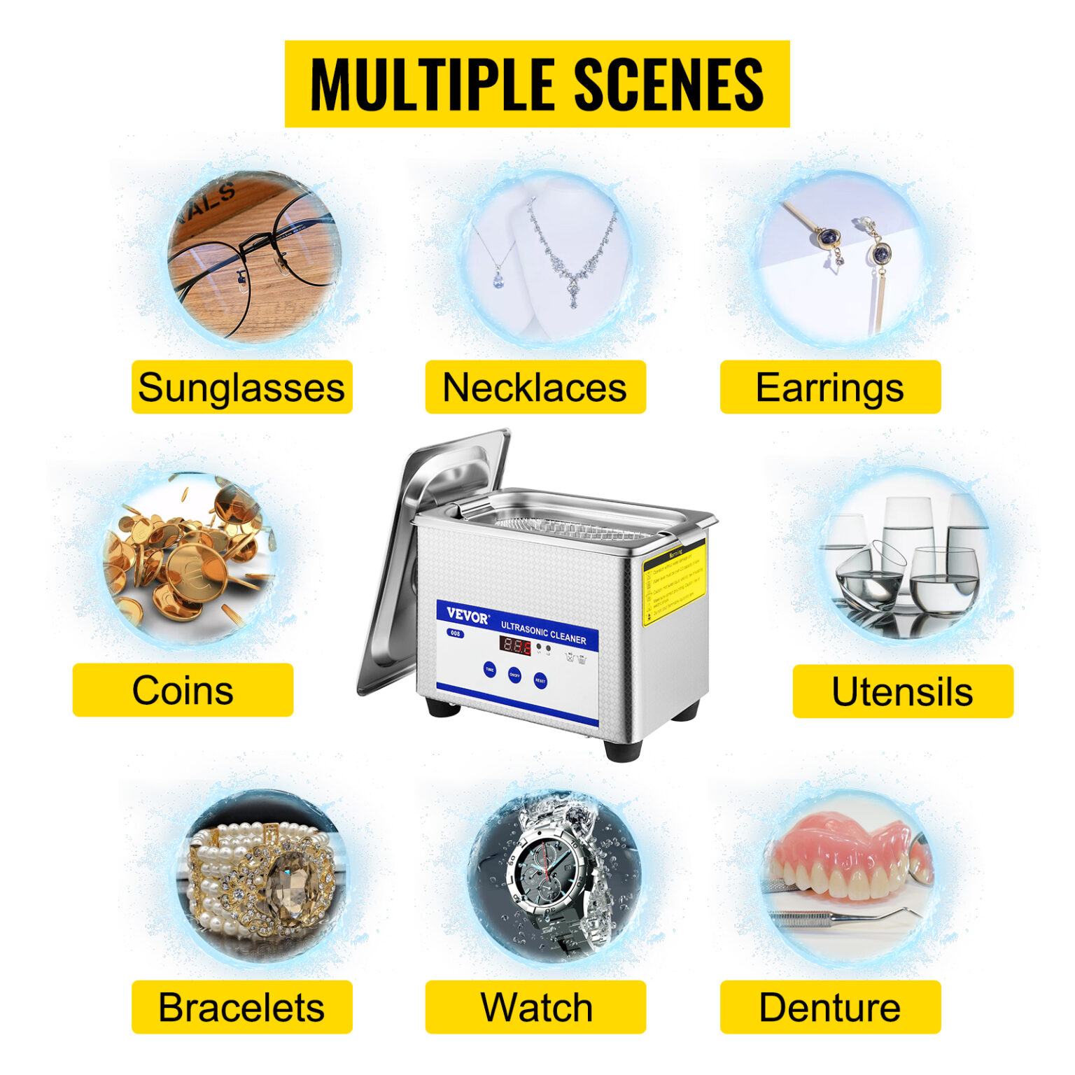 Ултразвукова вана Vevor JP-008, За почистване - Mobile1.bg